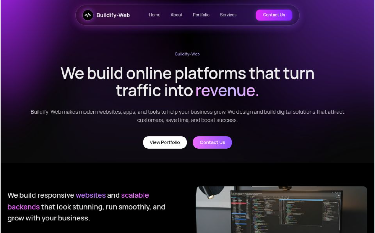 Buildify-Web | We build online platforms that turn traffic into revenue